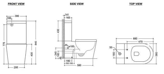 ALZANO RIMLESS TOILET SUITE – FIL Kitchen Bathroom