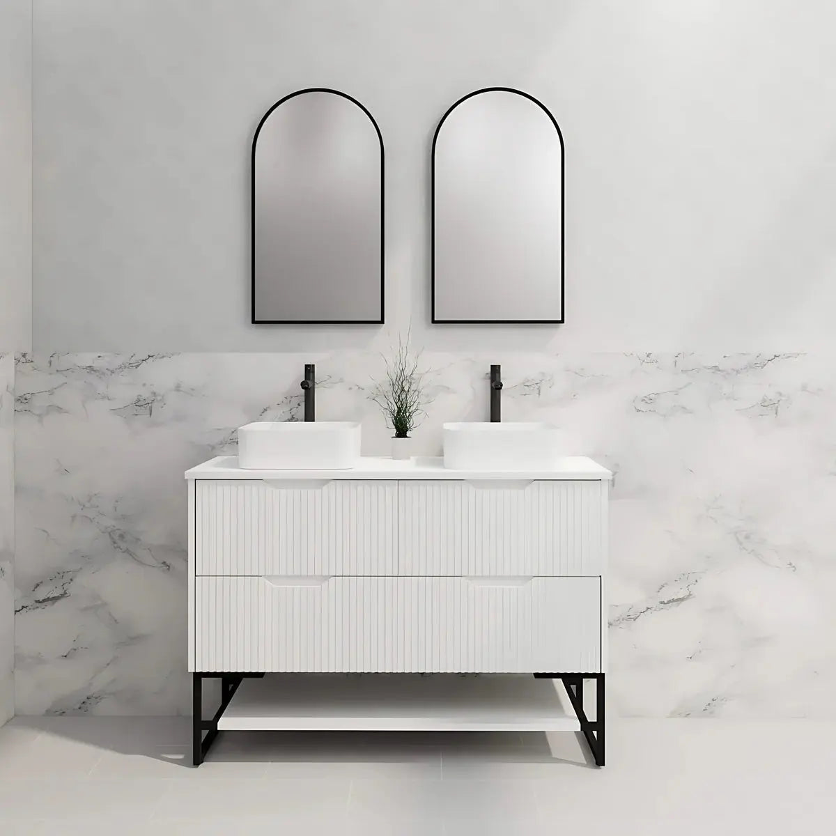 Bali Freestanding Vanity Matte White Double Bowl 1200mm/1500mm - FIL ...