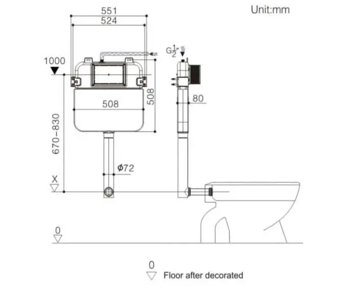 Mercio R&T 80mm Slim In-wall Cistern with Floor Pan - FIL Kitchen – FIL ...
