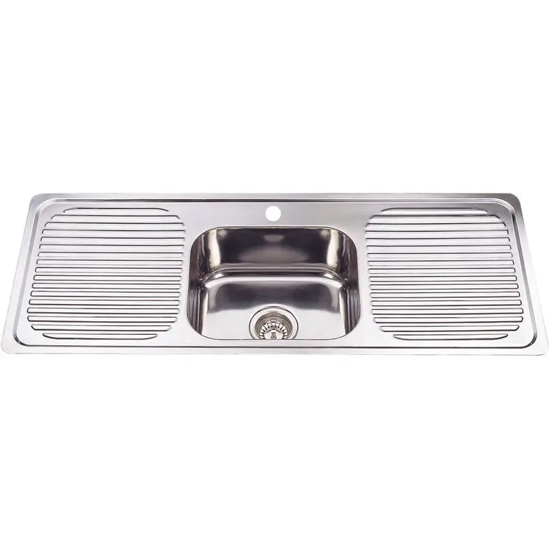 SINGLE KITCHEN SINK WITH DOUBLE DRAINER STAINLESS STEEL – FIL Kitchen ...